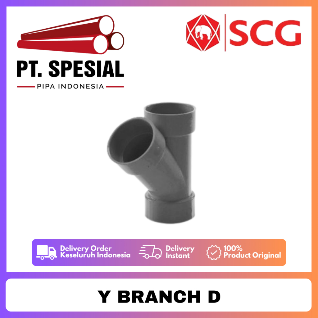 Jual Tee Y PVC D SCG 4 x 1-1/2" / Vlok Tee Y PVC / Y-Branch PVC / Y ...