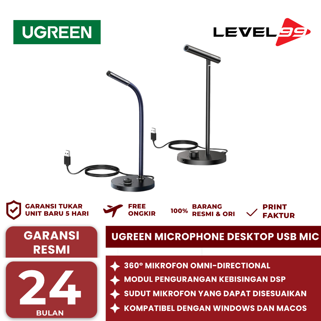 Jual Ugreen Microphone Desktop Usb Mic For Zoom Streaming Gaming Condenser | Shopee Indonesia