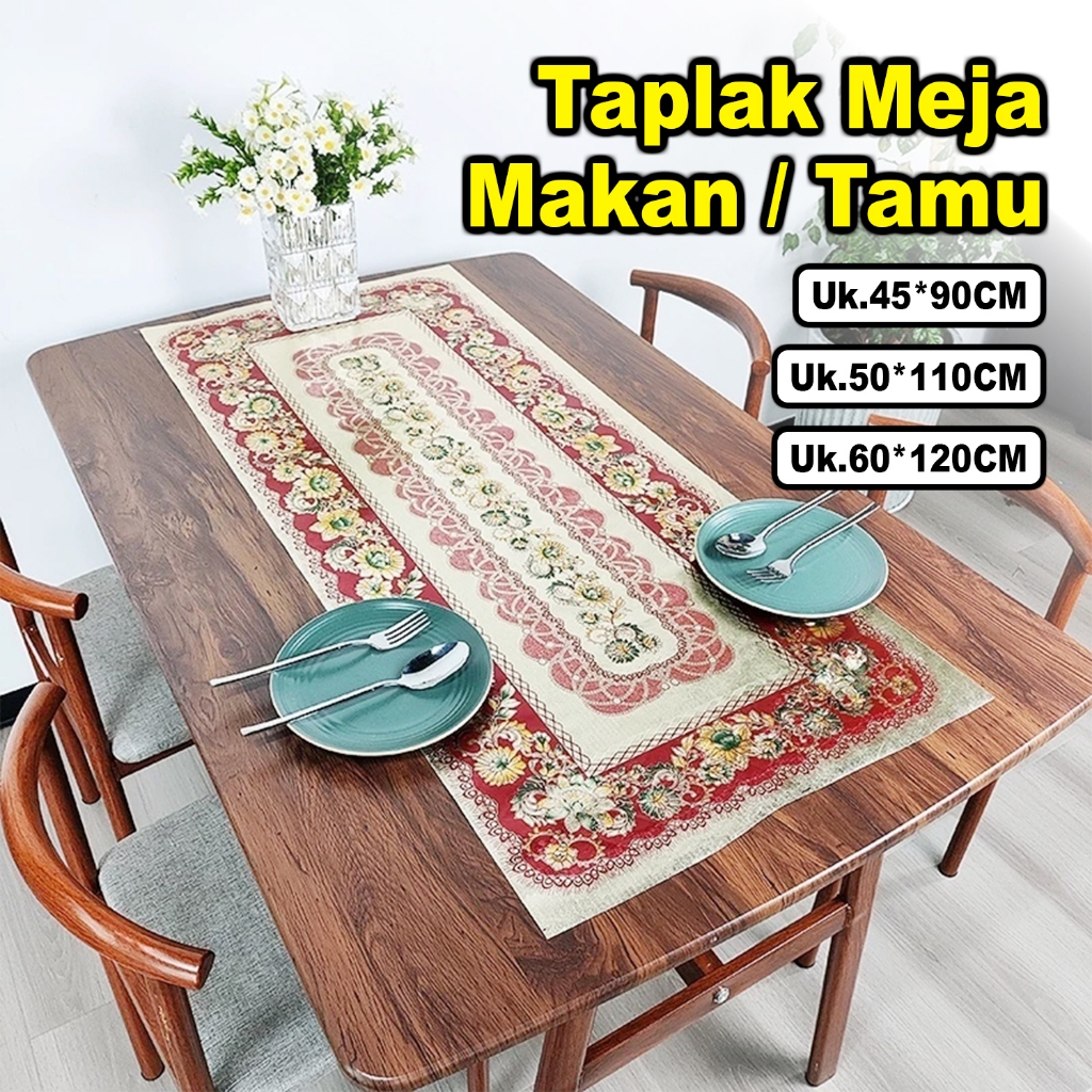 Jual Taplak Meja Tamu Anti Air 45 x 90 Cm / 50 x 110 Cm / 60 x 120 Cm Taplak Meja Tamu Tebal ...