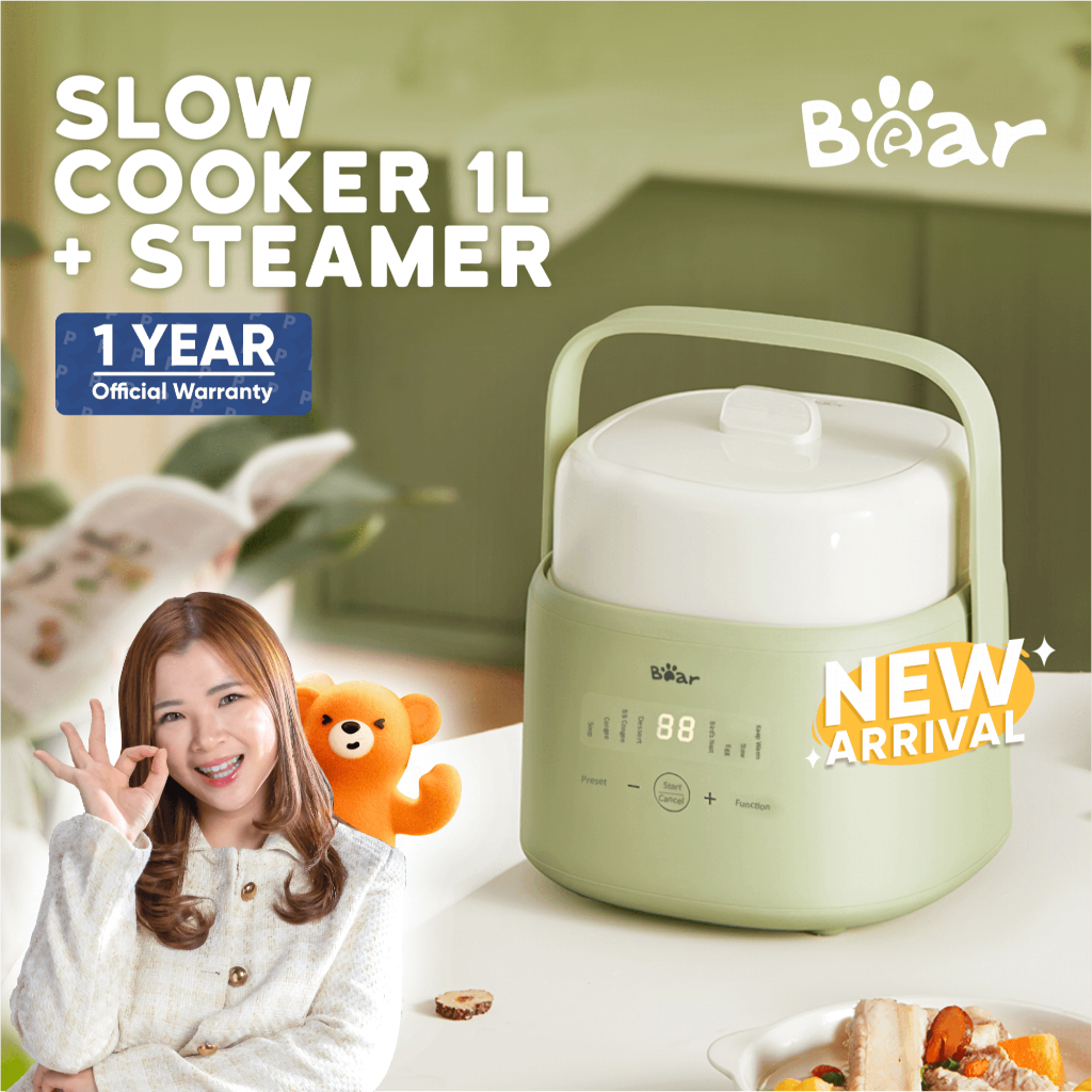 Jual Bear Slow Cooker 1L + Steamer | Panci Keramik | Baby & Family Food ...