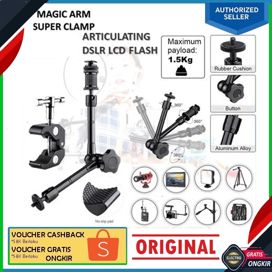 Jual Magic Clamp / Magic Arm 11 Inch includ Super C-Clamp | Shopee ...
