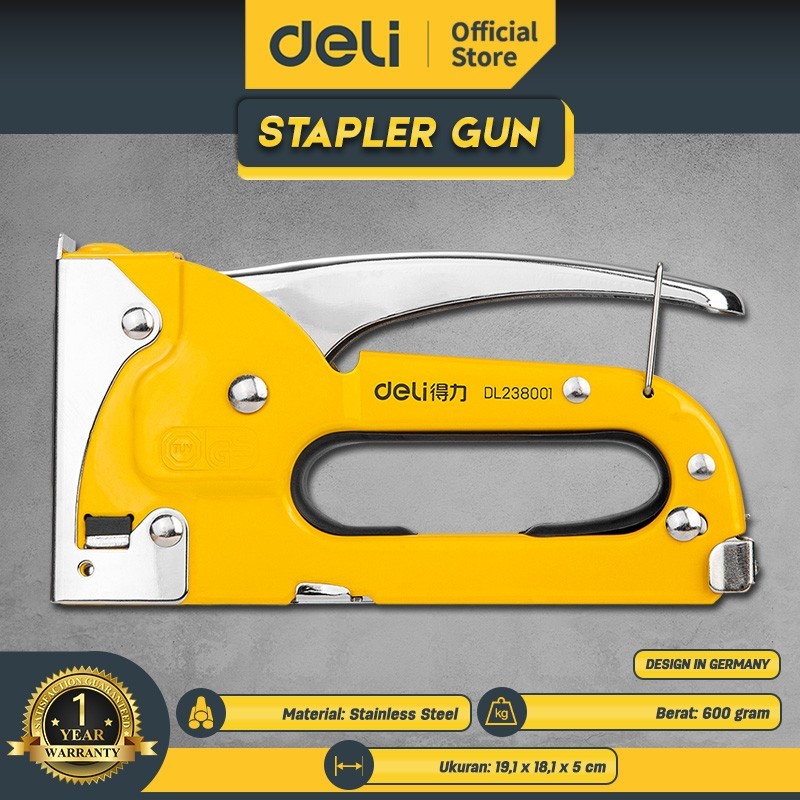 Jual Deli Staple Gun/ Staples/ Stapler Tembak 4-8 Mm Steel EDL238001 ...