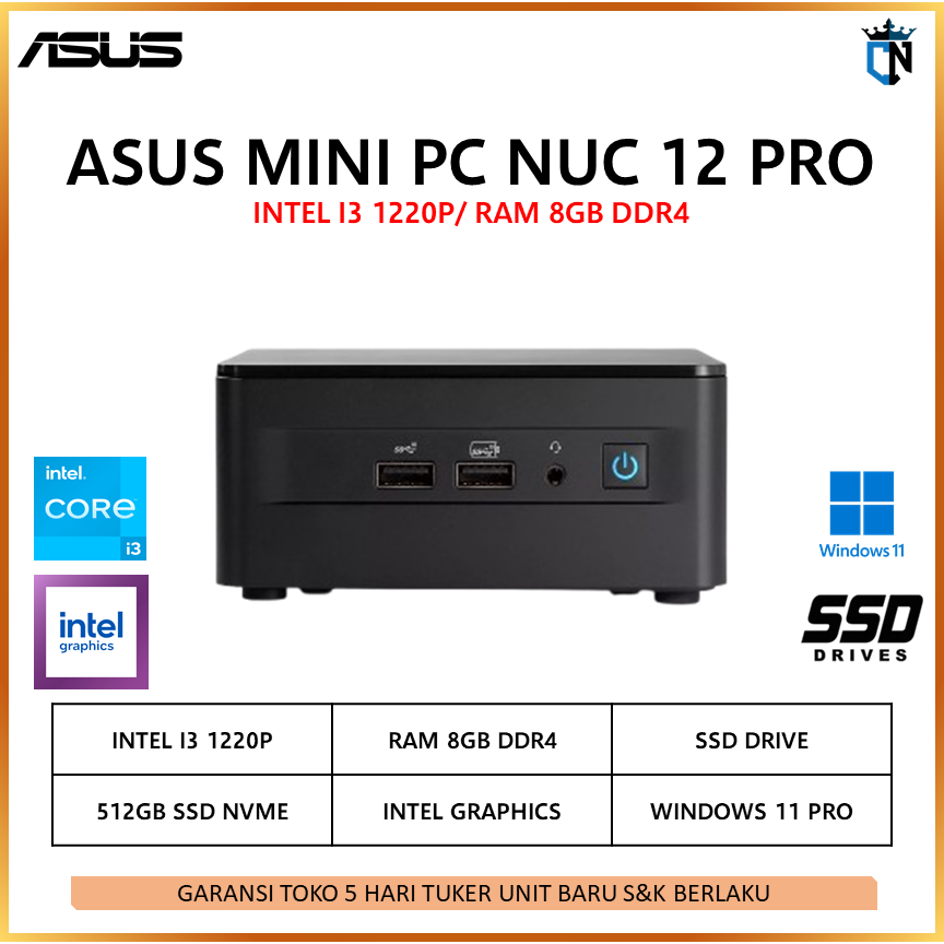 Jual ASUS MINI PC NUC 12 PRO I3 1220P 16GB 512GB | Shopee Indonesia