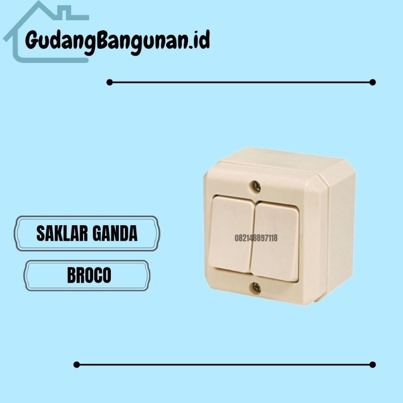 Jual saklar seri double broco / saklar tempel luar tembok | Shopee ...