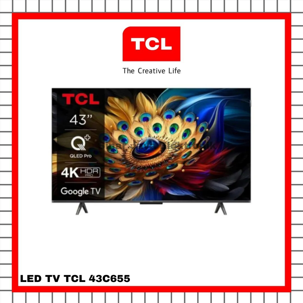 Jual LED TV TCL 43C655 QLED TV 4K UHD 43 INCH GOOGLE TV | Shopee Indonesia