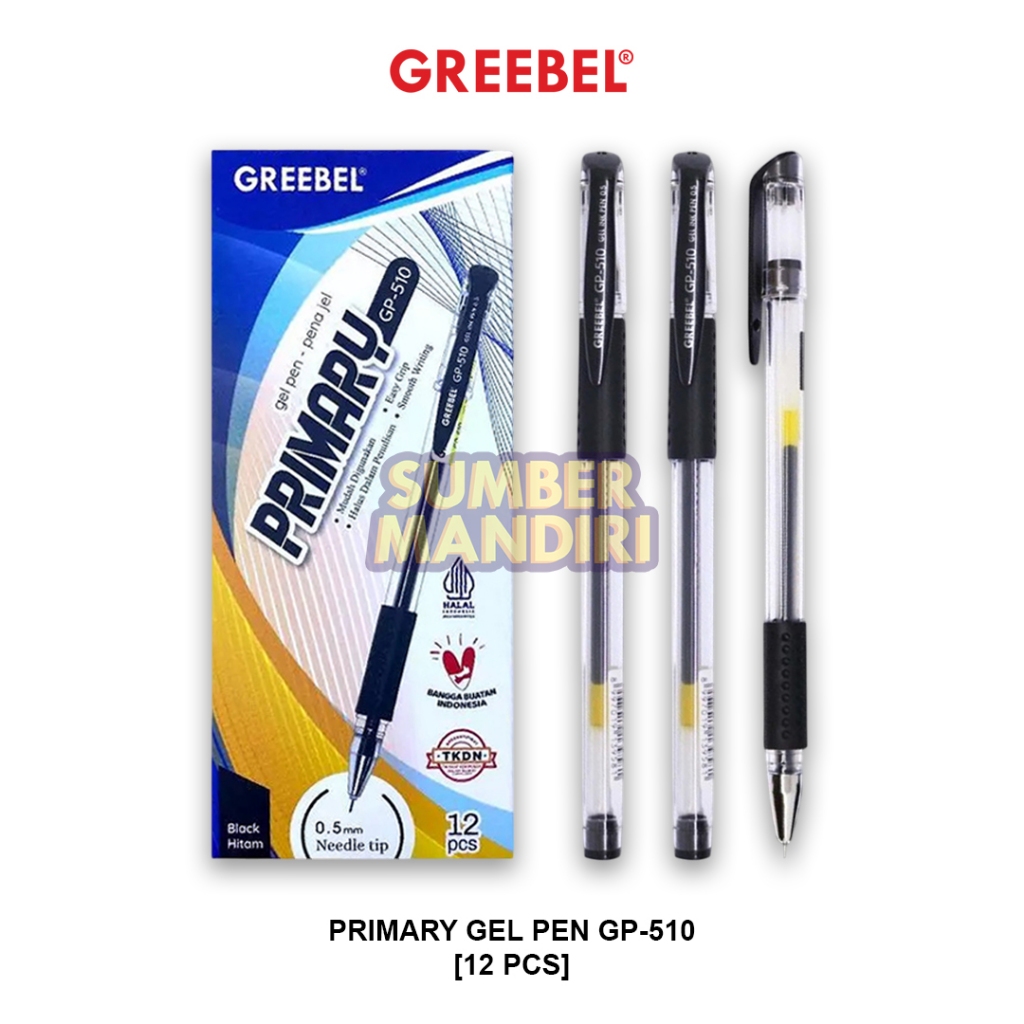 Jual Gel Pen Pulpen Pena GREEBEL Primary GP-510 0.5 [12 PCS] | Shopee Indonesia