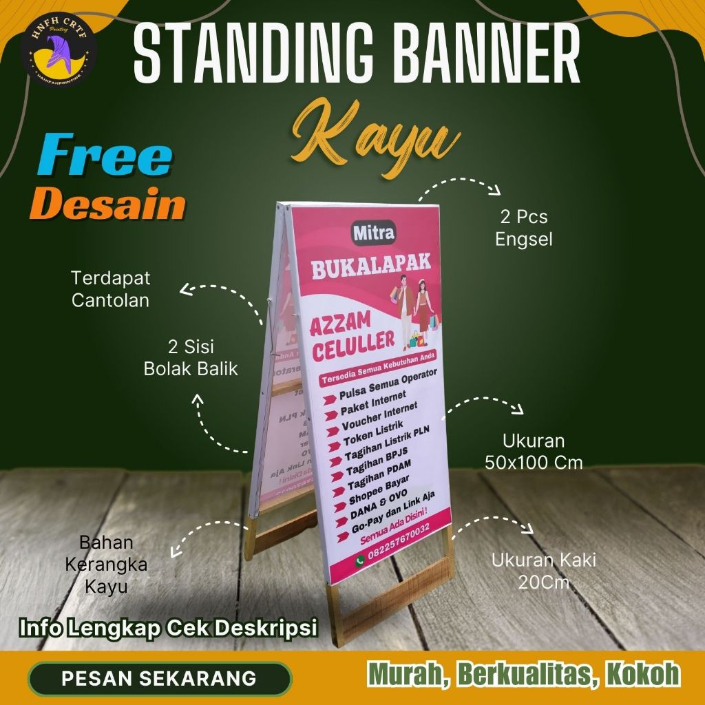 Jual Standing Banner Operator l Standing banner makanan l standing ...
