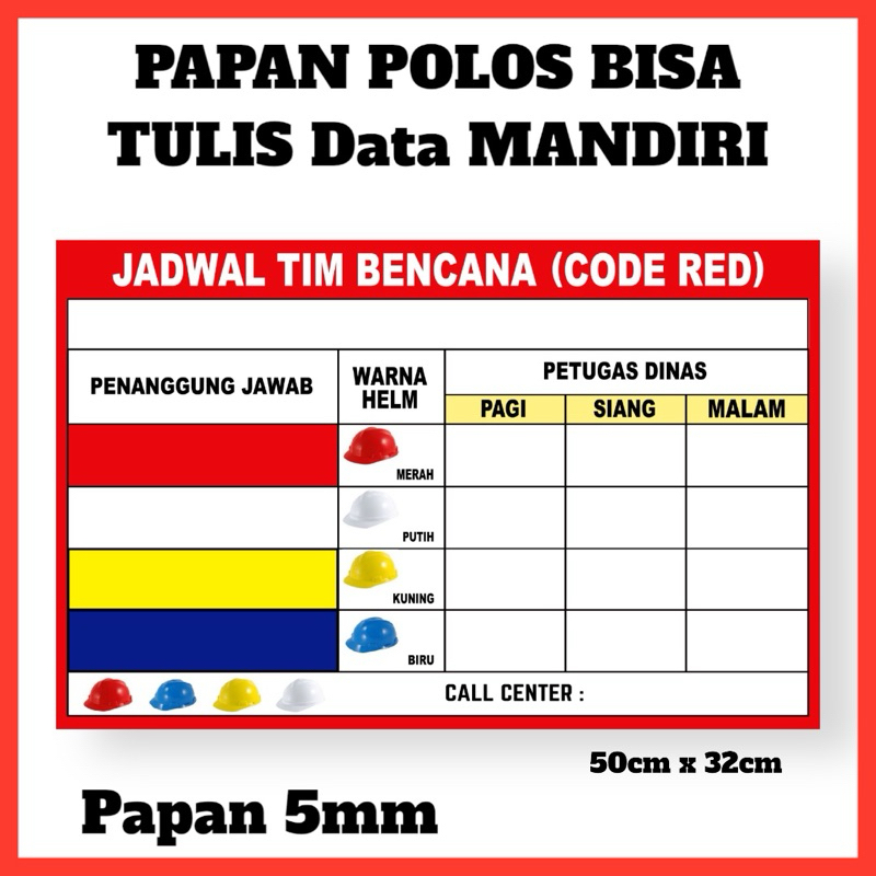 Jual PAPAN POLOSAN TEBAL 5mm / PAPAN KESELAMATAN / PAPAN JADWAL / PAPAN ...