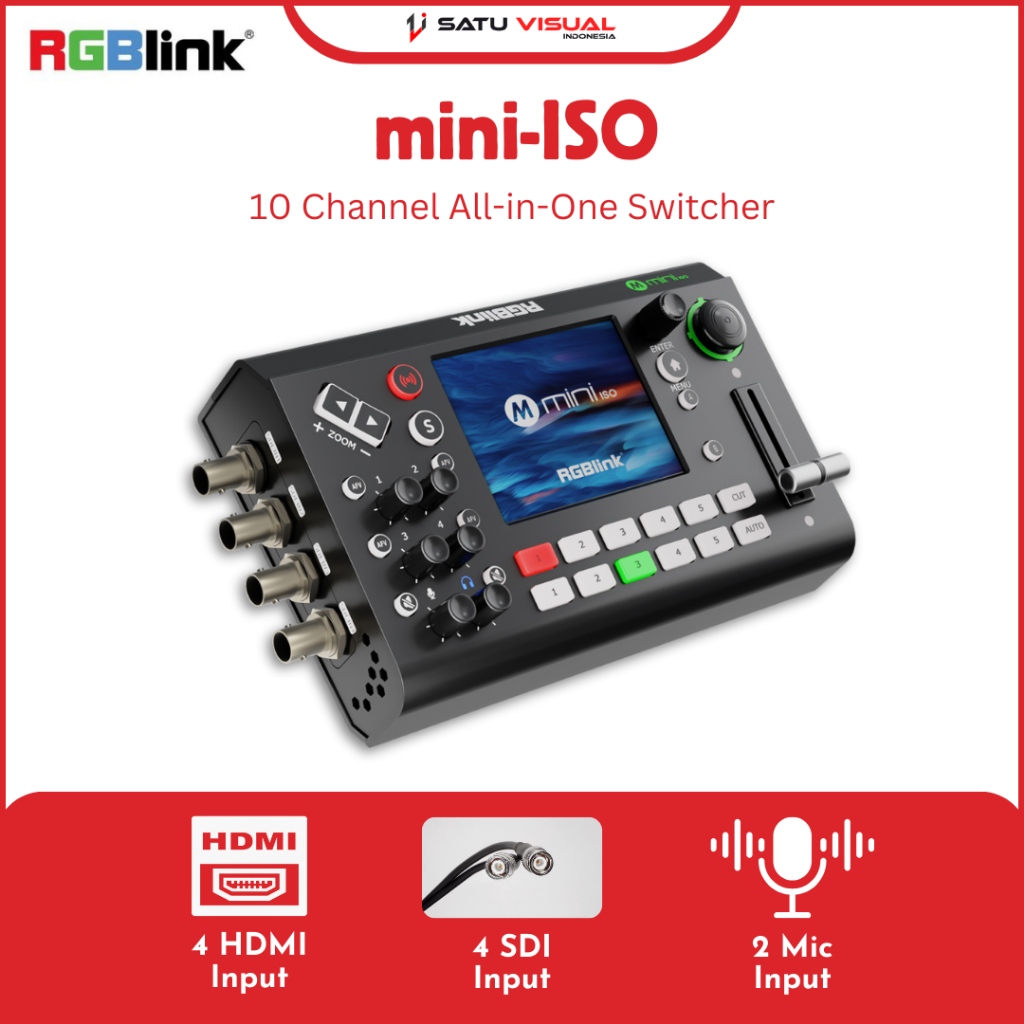 Jual RGBLink mini-ISO Video Streaming Switcher Mixer 10 Channel - HDMI ...
