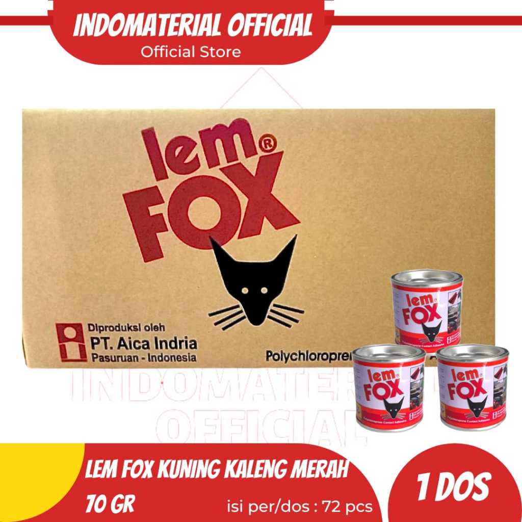 Jual Paket Hemat Lem Fox Kuning Kaleng Merah 70 Gr Harga grosir 1 Dos ...