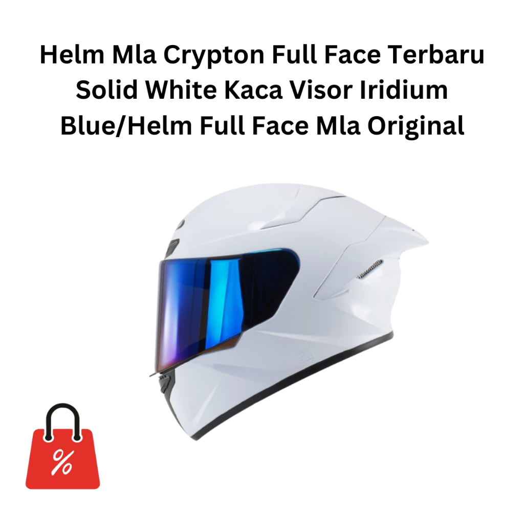 Jual Helm Mla Crypton Full Face Terbaru Solid White Kaca Visor Iridium ...