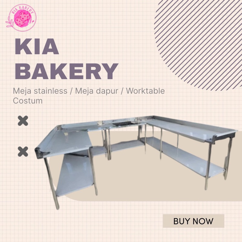 Jual Meja Stainless / Meja dapur / Worktable Costum | Shopee Indonesia