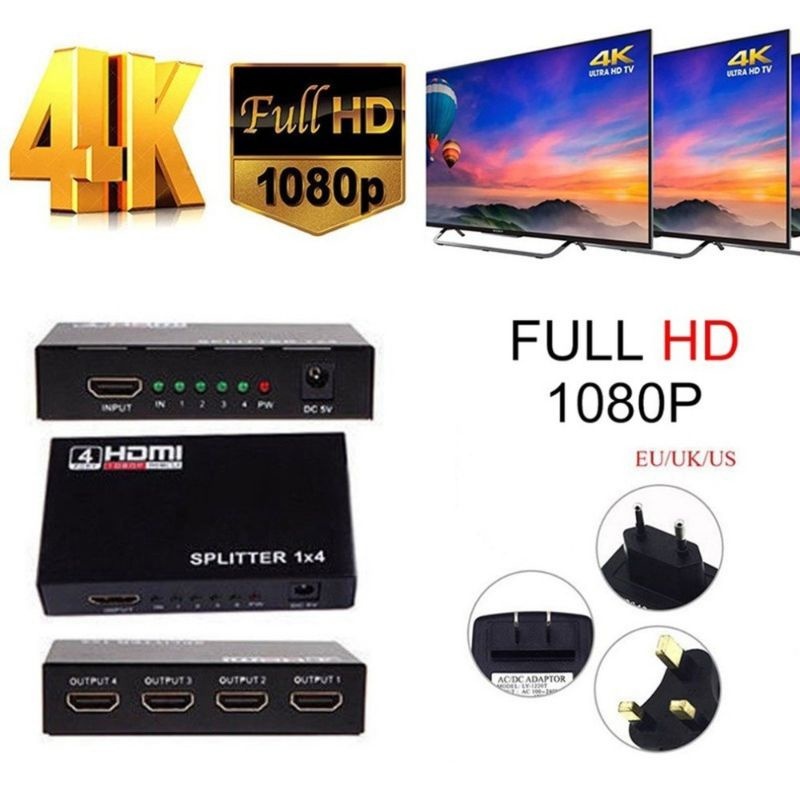Jual SPLITTER HDMI 4 PORT SPLITTER HDMI 4 PORT HDMI Splitter 4 port ...
