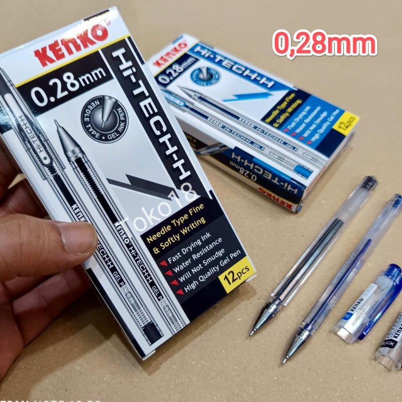 Jual 1 Pak Pulpen Hitech Kenko 0,28mm(Isi 12 Pcs) / Pulpen Hi-Tech ...
