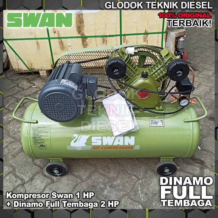 Jual Swan Air Compressor 1 HP + Dinamo Jiayu Full Tembaga 2 HP 2HP ...