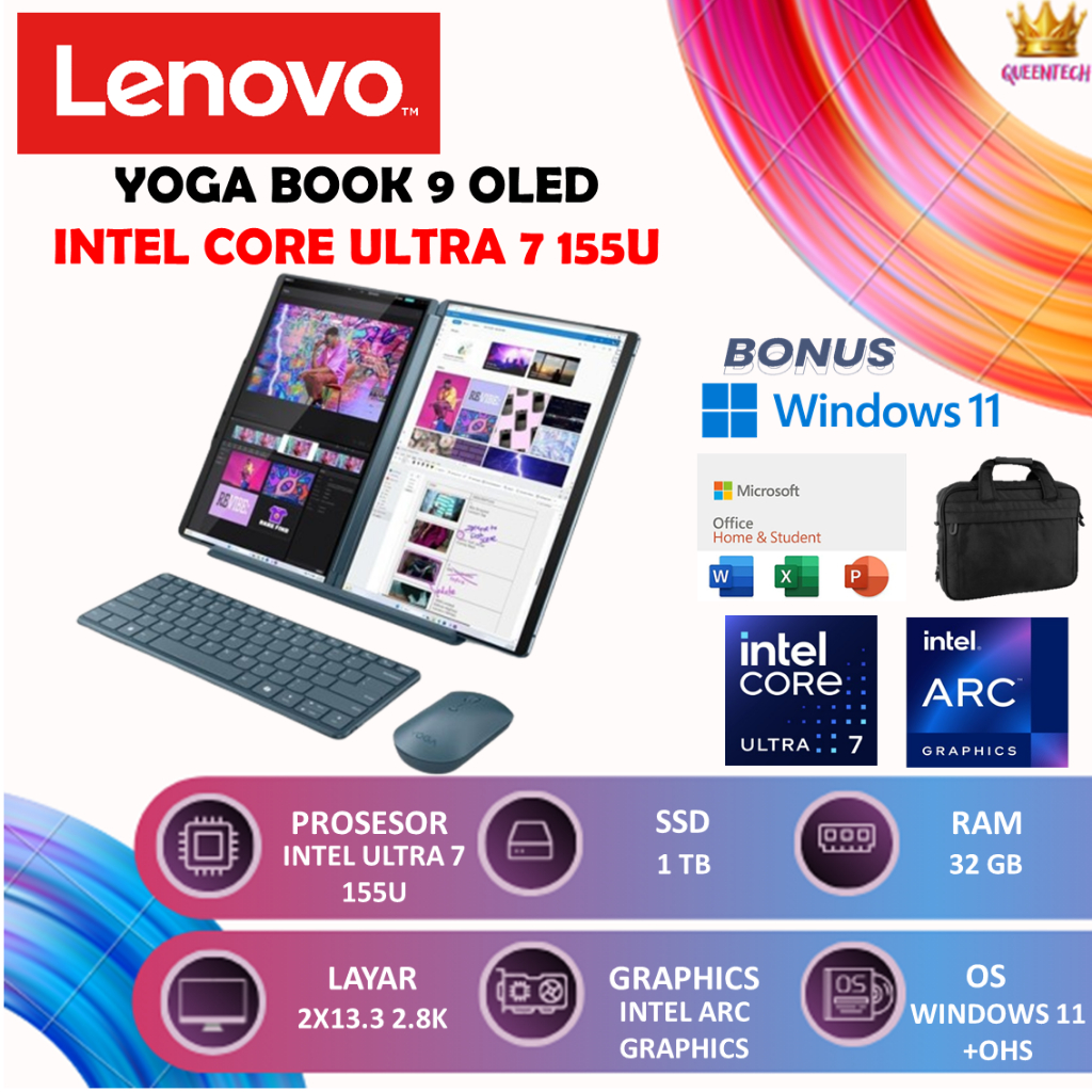Jual Laptop Tablet Lenovo Yoga Book 9 OLED Touch Intel Core Ultra 7 ...