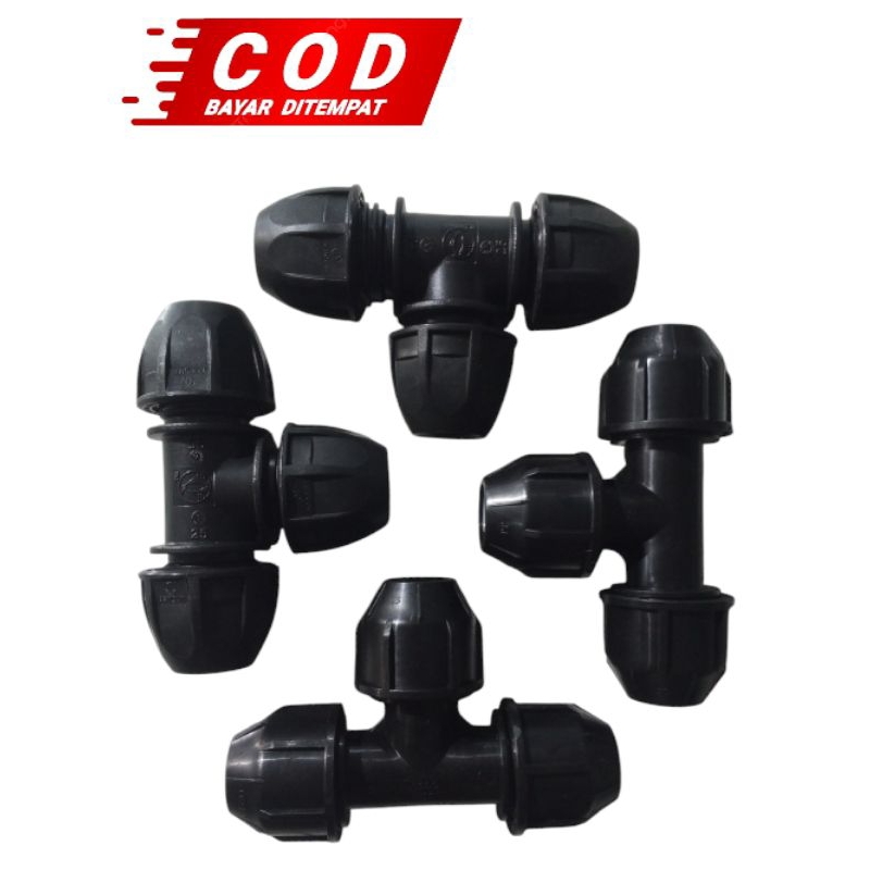 Jual sambungan pipa hdpe EQUAL TEE ukuran 25mm atau 3/4 inch | Shopee Indonesia
