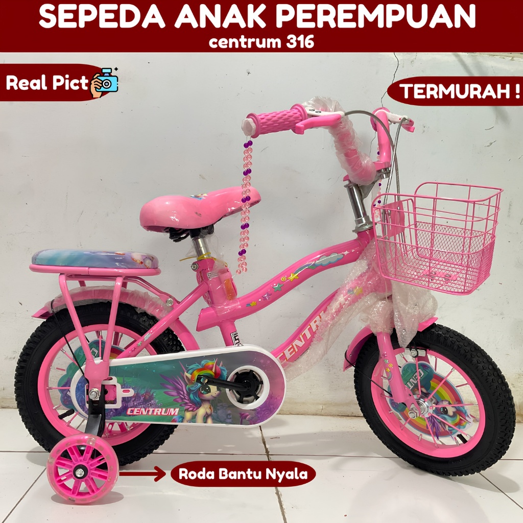 Jual Sepeda Anak Perempuan Mini CENTRUM 316: 12-18 Inch, 2-8 Tahun ...