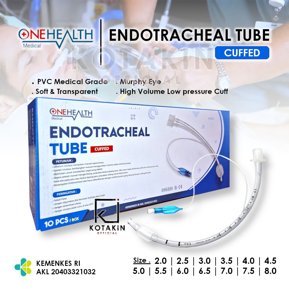 Jual OneHealth Endotracheal Tube Cuffed / ETT Cuff Selang Pernapasan ...