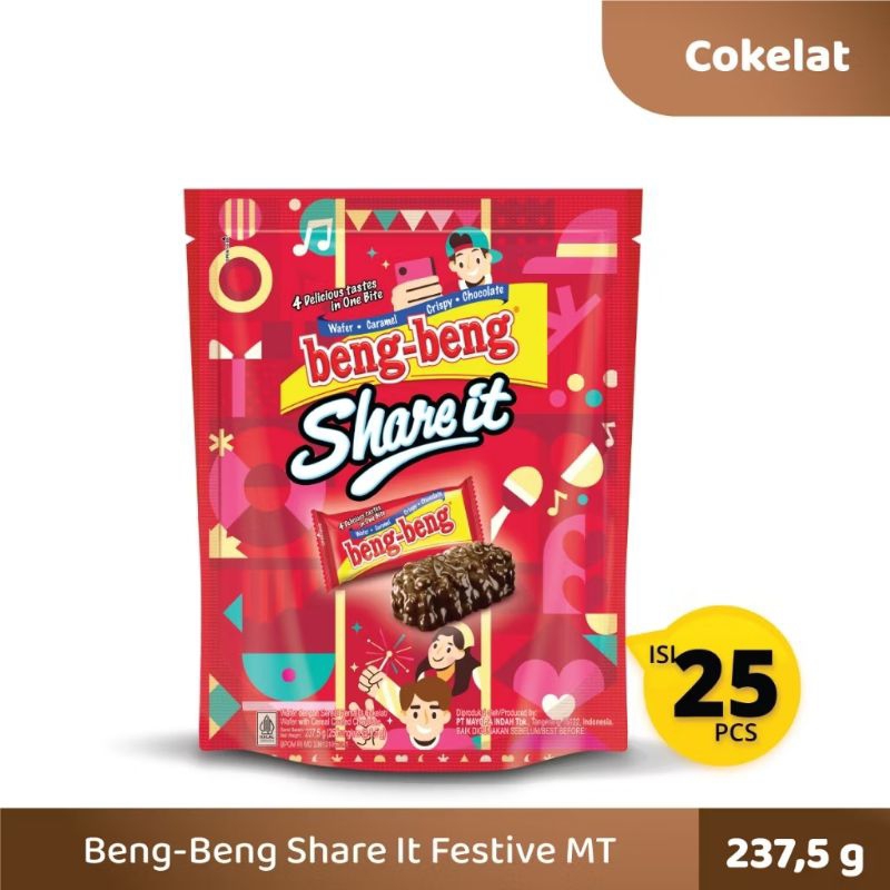 Jual Beng Beng Share it Wafer dengan sereal Bersalut Cokelat 9.5 g @25 ...