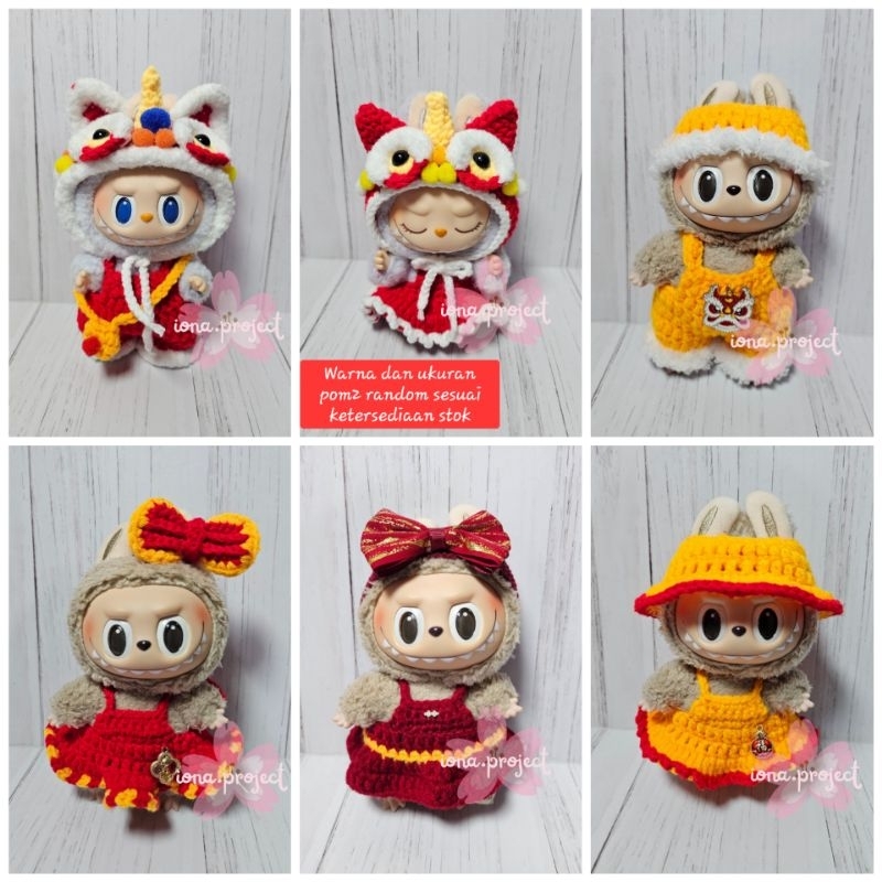 Jual [PO] Labubu Barongsai/ Baju Imlek Labubu/Kostum Set Rajut Labubu ...