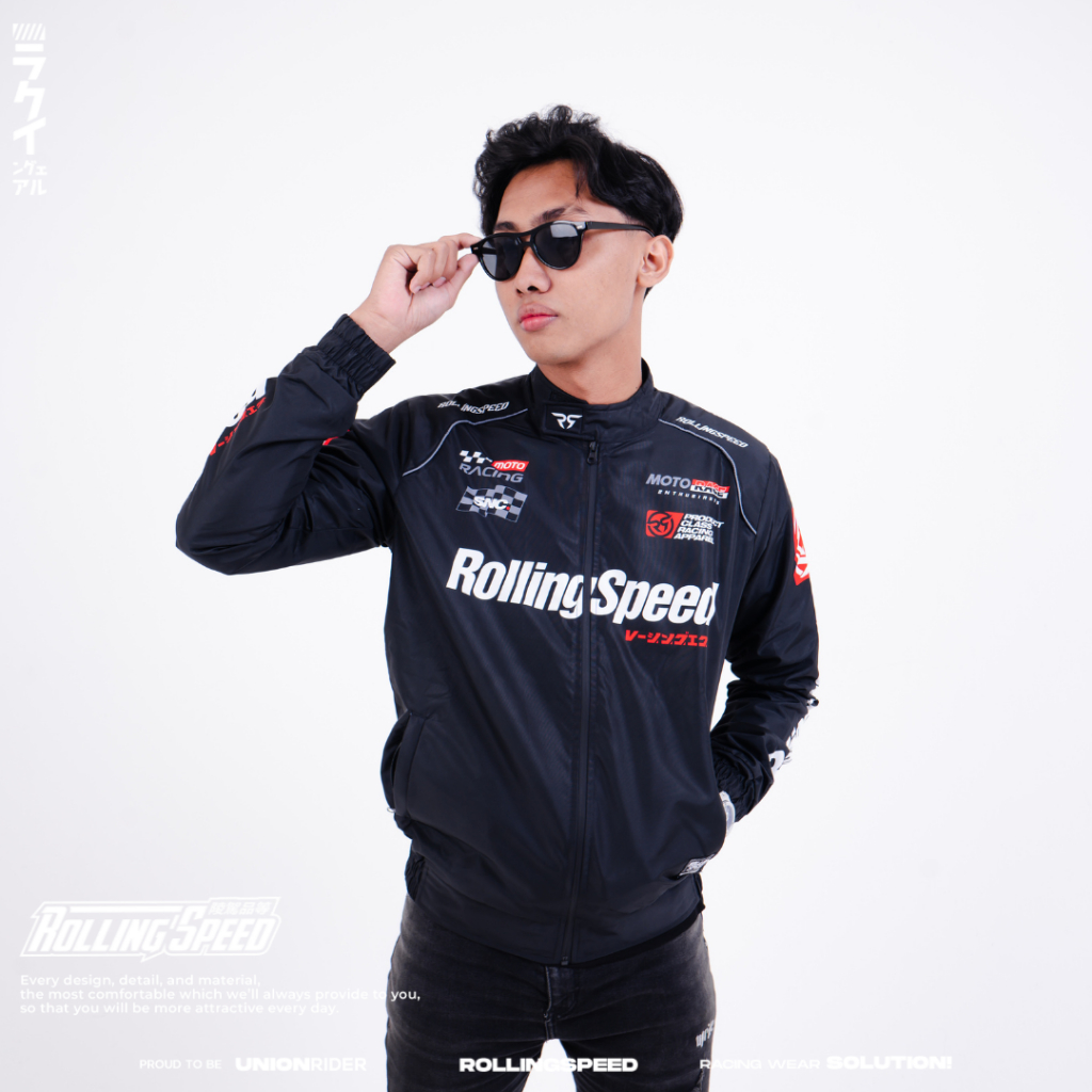 Jual Rollingspeed - Mivro Jacket Nascar Black - Jaket Motor Hitam | Shopee Indonesia