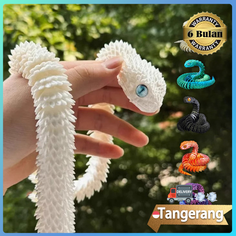 Jual Mainan 3D Print Ular 30cm /Ular Simulasi Dapat Digerakkan Multi ...