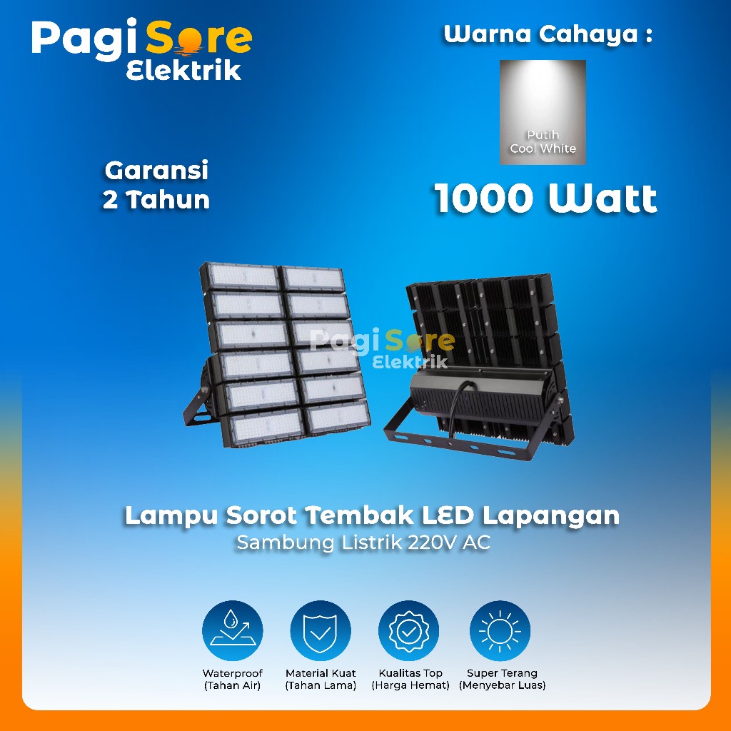 Jual Lampu Sorot LED Profesional 1000W Tembak Super Terang Untuk ...