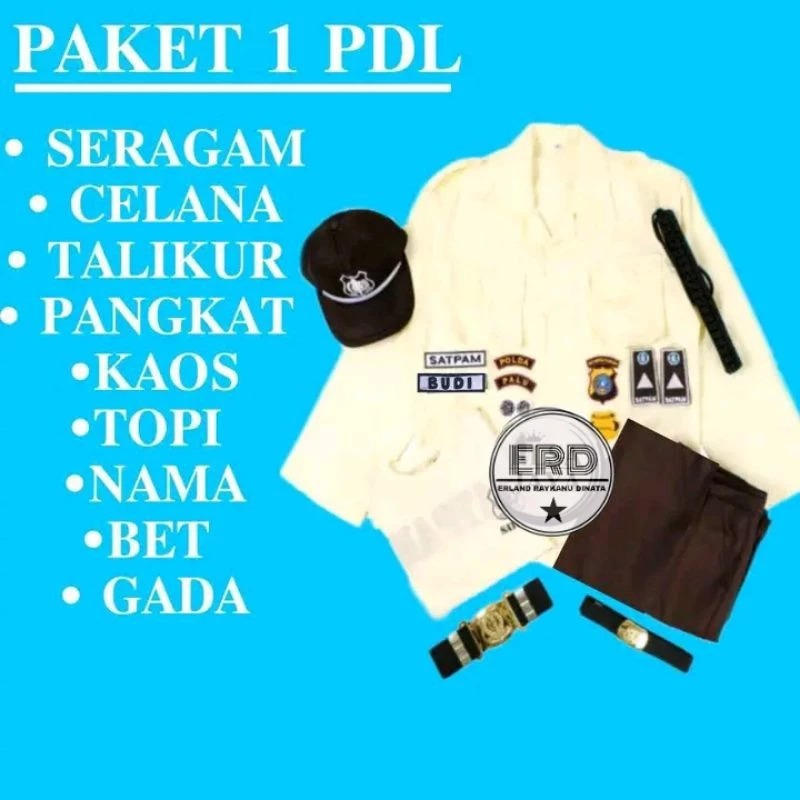 Jual Teguh Jaya Seragam Satpam PREMIUM / Kemeja Satpam Krem / Kemeja PDH Satpam / Kemeja PDL ...