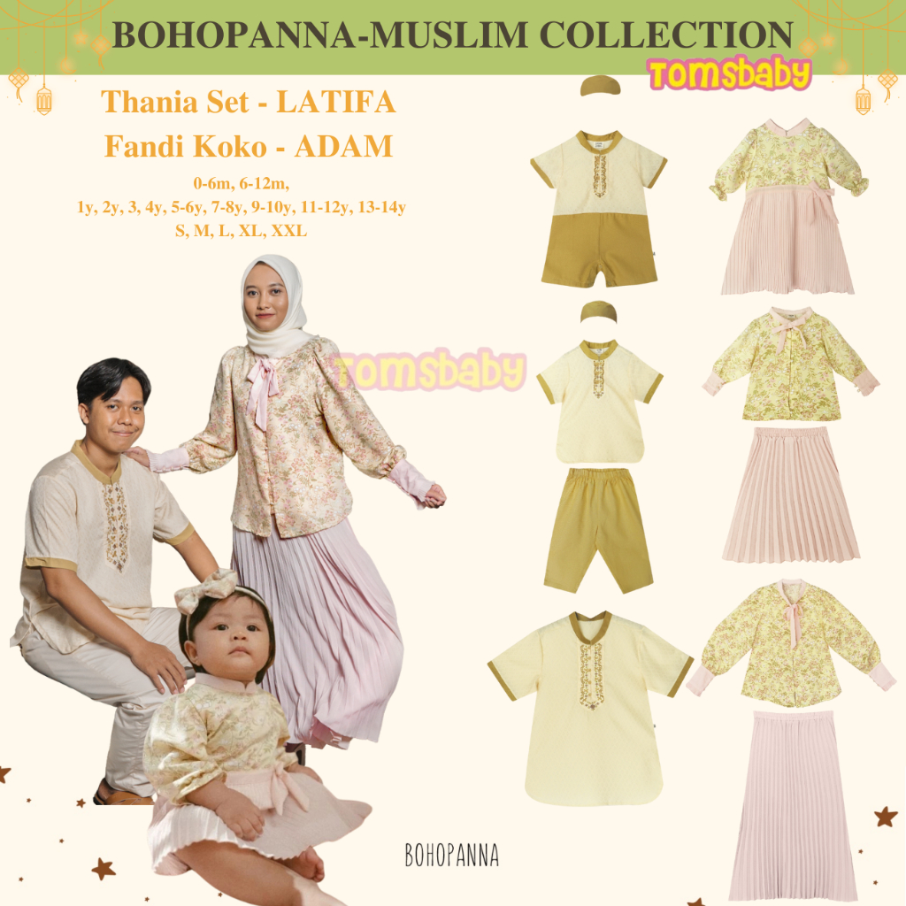 Jual [TOMS] BOHOPANNA - Sarimbit Raya Idul Fitri LATIFA - ADAM | THANIA BABY, KIDS & MOM Set ...