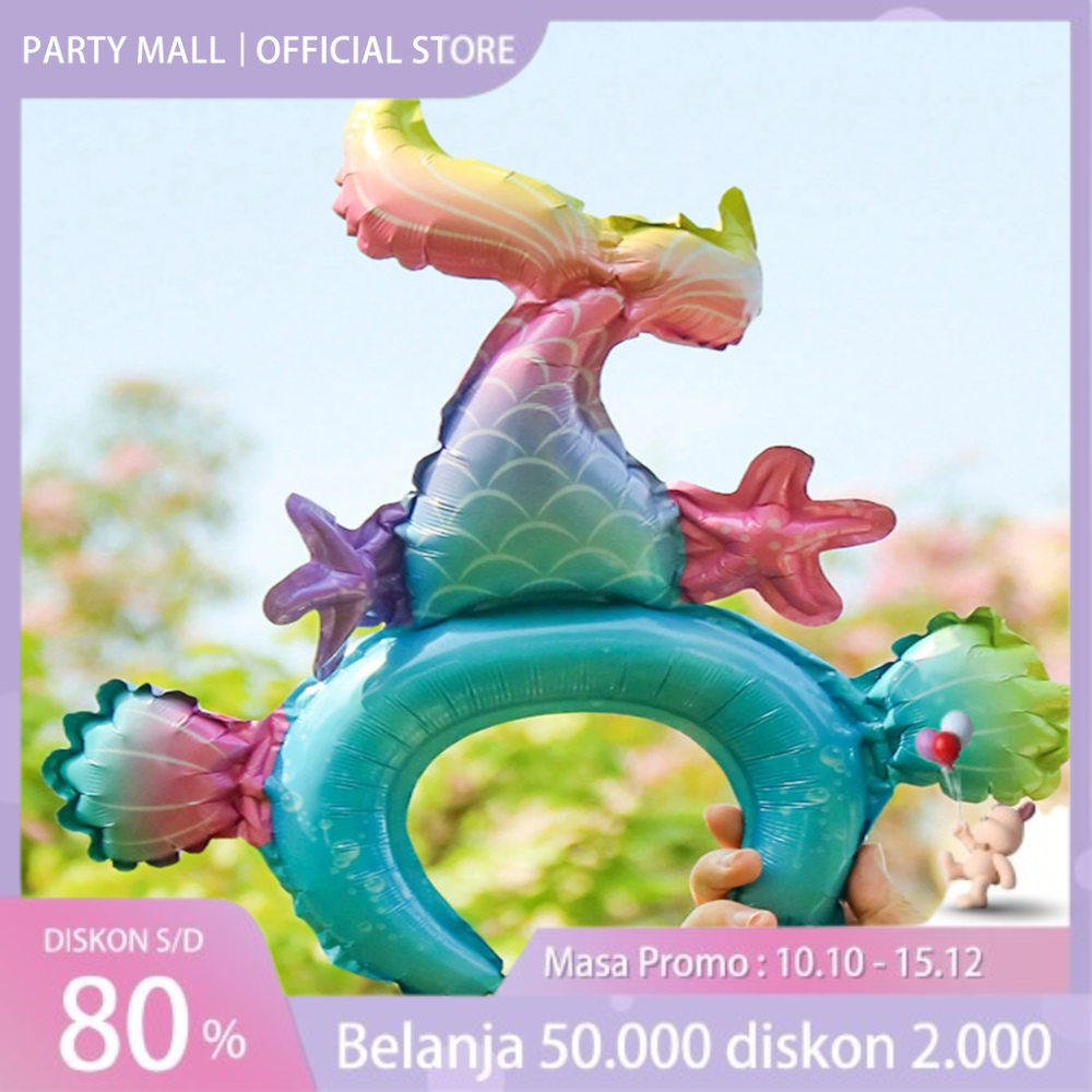 Jual Balon Bando Balon Foil Ekor Putri Duyung 1 Pcs 3D Untuk Dekorasi ...