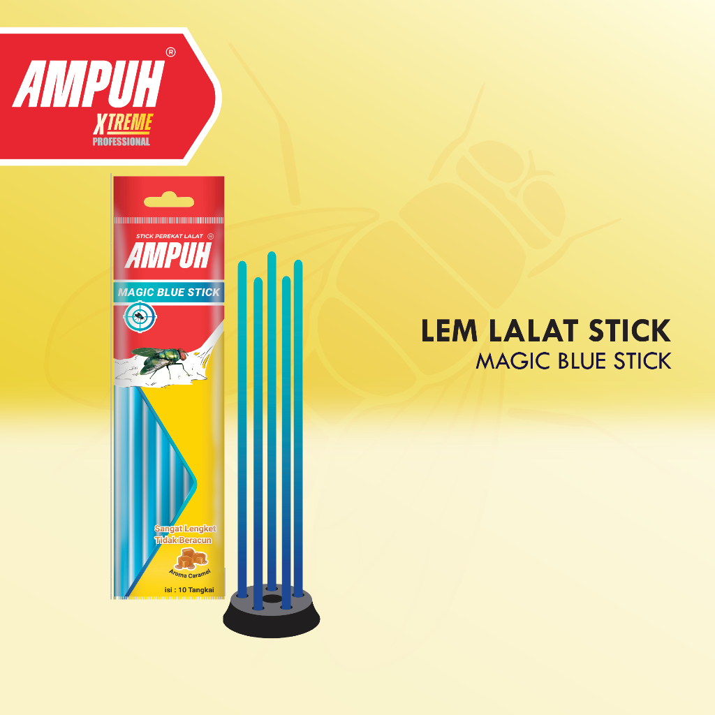 Jual Ampuh - Lem Lalat Stick isi 10 Pcs | Glue Stik Perangkap Pengusir ...