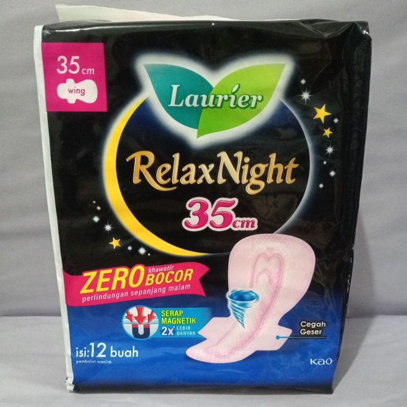 Jual Laurier Pembalut Relax Night 35Cm Wing Isi 12Buah | Shopee Indonesia