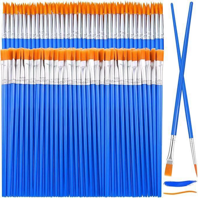 Jual Kuas Lukis Cat Air Kanvas Paint Brush BIRU Nilon Isi 10 Pcs ...