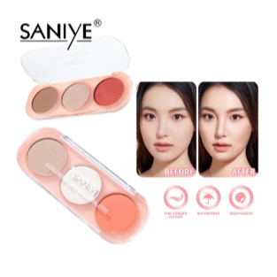 Jual SANIYE 3 COLORS FACE POWDER PALETTE E0358 | Shopee Indonesia