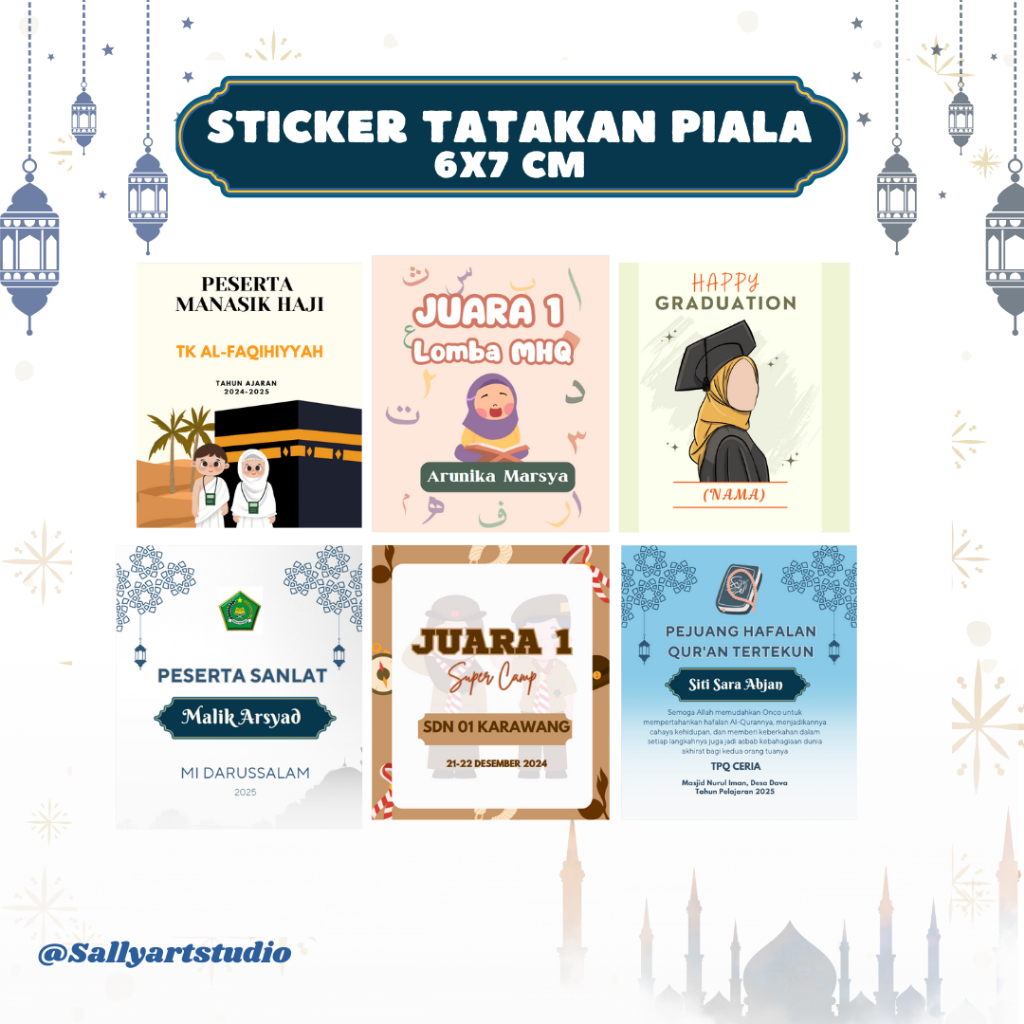 Jual Sticker Tatakan Piala HANYA STICKER Piala Wisuda Perpisahan ...