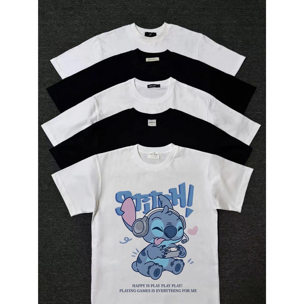Jual DC PAKAIAN WANITA Kaos Wanita Oversize Stitch playing games Style ...