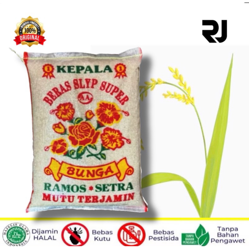 Jual BERAS SLYP CAP BUNGA-5,10 & 20LITER | Shopee Indonesia