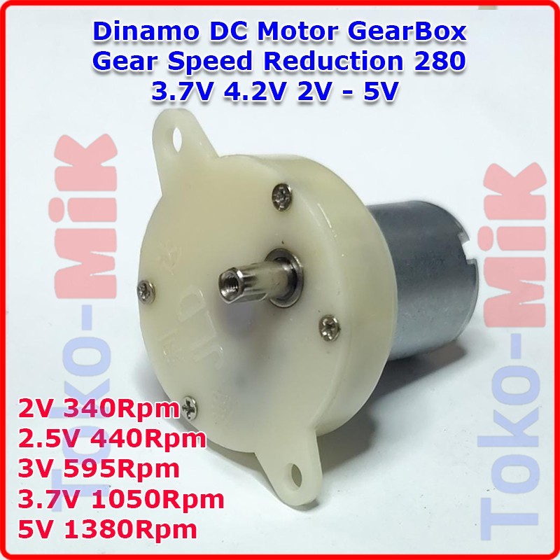 Jual Dinamo DC Motor Gear Box Gearbox Speed Reduction 280 RS-280 3.7V 4 ...
