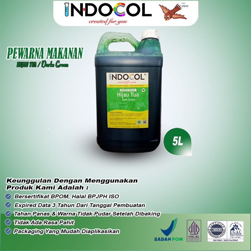 Jual INDOCOL PEWARNA CAIR HIJAU TUA (5 LITER) | Shopee Indonesia