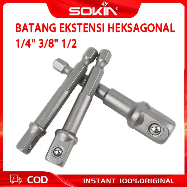 Jual SOKIN Tools Socket Adaptor Drill Bits Hex Shank Impact Driver ...