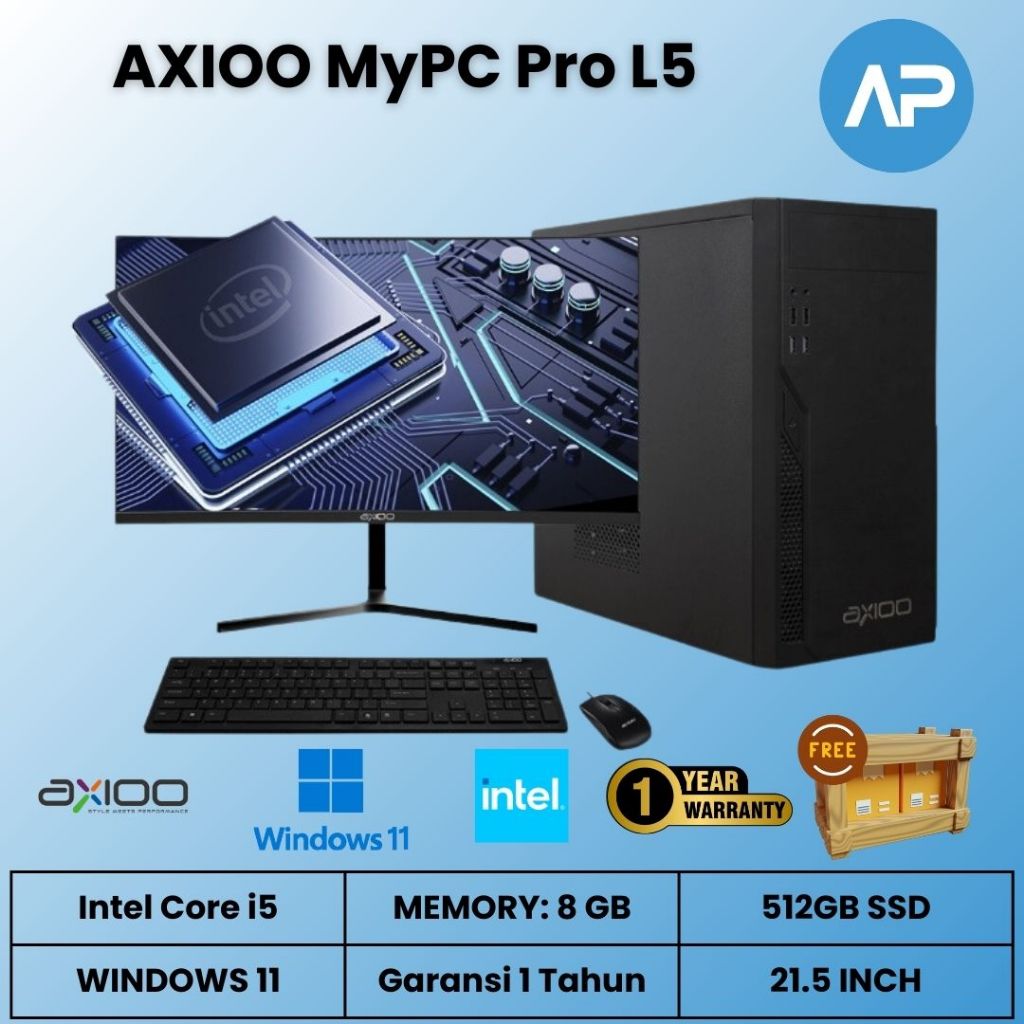 Jual Desktop PC AXIOO MyPC Pro L5 - Core i5 - 8GB - 512GB SSD - Win 11 Pro - 21.5 Inch | Shopee ...