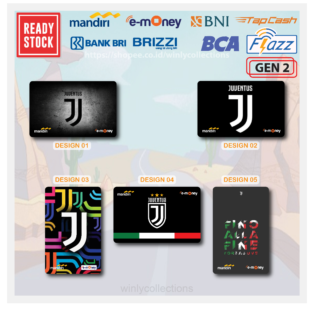 Jual KARTU EMONEY LOGO JUVENTUS KLUB BOLA E-MONEY ETOLL FLAZZ BCA GEN 2 ...