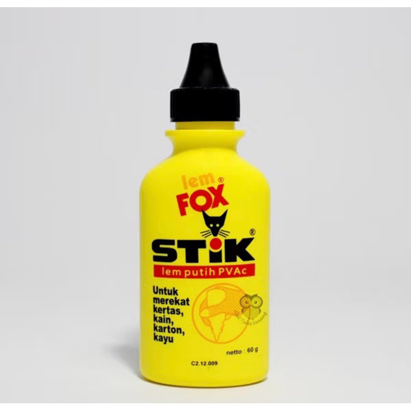 Jual Lem Fox Stik / Lem Putih / Lem Kertas Putih Merk Fox Botol 60 gram ...