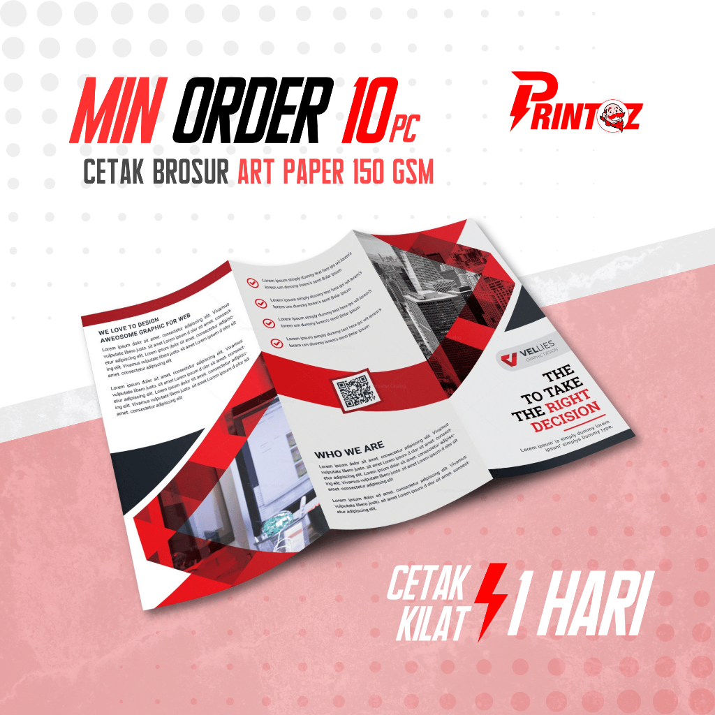 Jual Cetak Brosur Lipat 2 Sisi Cetak Leaflet Brosur Pamflet Custom Cetak Brosur Quantity Sedikit ...