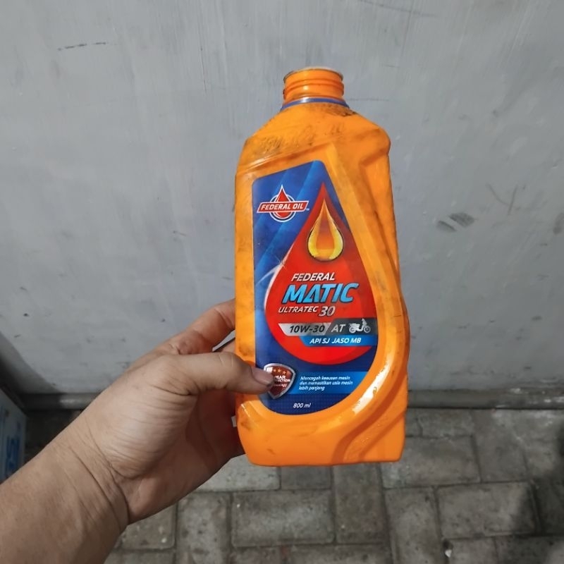 Jual BOTOL OLI KOSONG BEKAS MERK FEDERAL MATIC ORANGE ISI 800 ML BOTOL ...