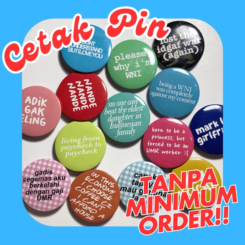 Jual CUSTOM/CETAK PIN BUTTON SATUAN | Shopee Indonesia