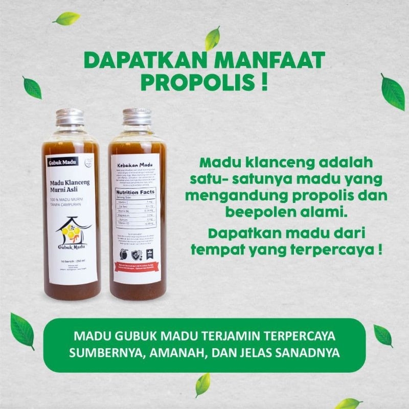 Jual Madu Klanceng / Kelanceng Full bepolen , Royal Jelly dan Propolis ...