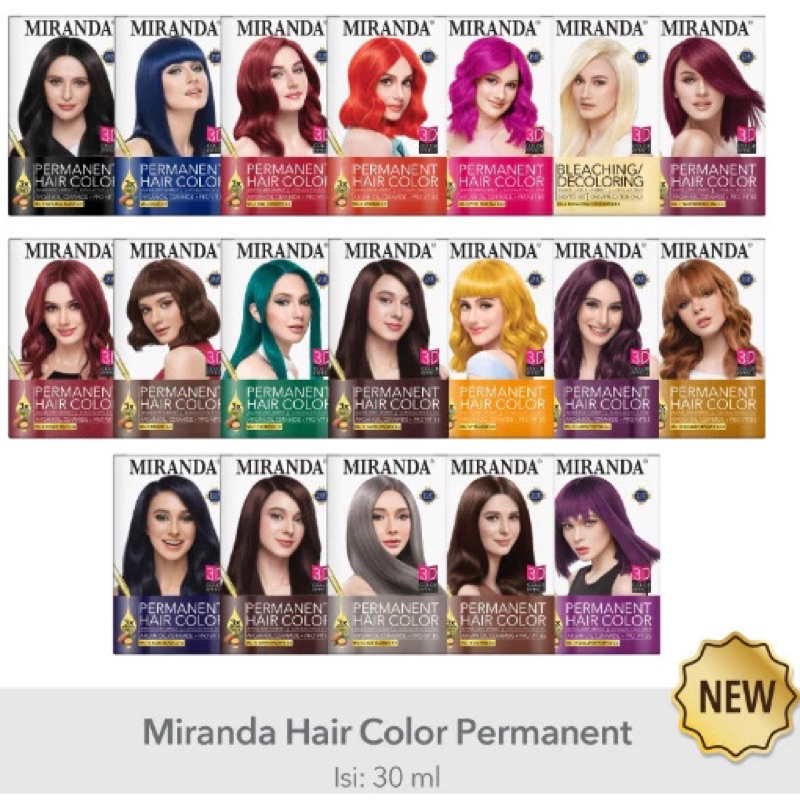 Jual Miranda Hair Color ( Cat Rambut Permanen ) 30ml Warna Lengkap ...