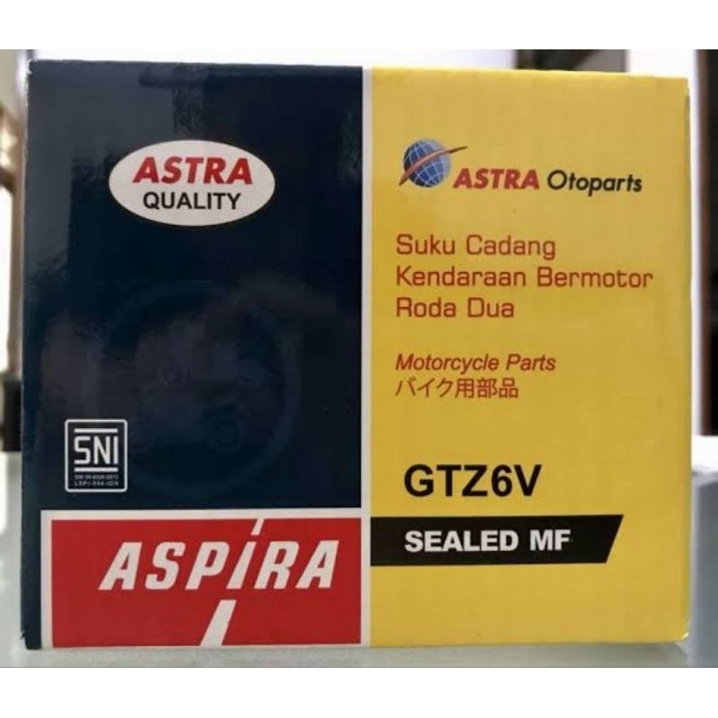 Jual AKI ACCU ASPIRA GTZ6V MOTOR VARIO 125/150 BEAT ISS PCX ADV ...